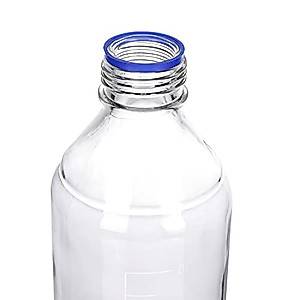 Pastein 4 Pieces 1000 mL Graduated Round Reagent Media/Storage Glass Bottle With GL45 Orange Polypropylene Screw Cap