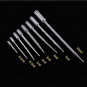 50pcs 0.5ml FWD Clear White Plastic Liquid Graduated Dropper Pasteur Transfer Pipette,Suitable for Essential Oils,Mixing Acrylic Paints& Science Laboratory (0.5ml)