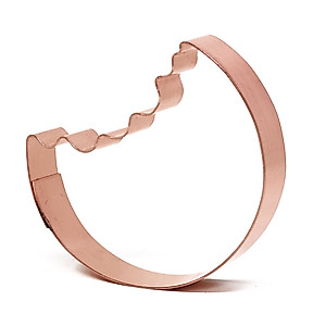 3 Inch Round Cookie Cutter with bite taken out - Handcrafted Copper Cookie Cutter by The Fussy Pup