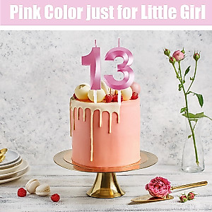 13th Birthday Candle Sash and Tiara Sets,It's My 13th Birthday Sash Rhinestone Crown Happy Birthday Cake Topper 32inch Foil Balloon for Girls 13th Birthday Gift Party Decorations Supplies (Rose 13th)