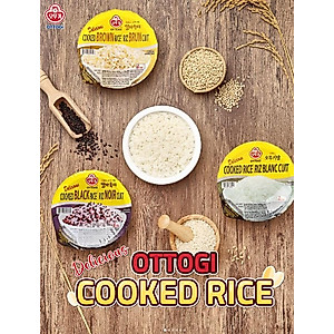 [OTTOGI] Delicious COOKED RICE, Gluten free, Microwavable instant cooked rice, Precooked ready to eat container (7.40oz., 12 count)