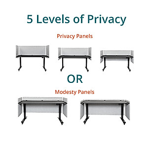 Stand Up Desk Store ReFocus Clamp-on Acoustic Desk Divider Privacy Panel That Reduces Noise and Visual Distractions (Ash Gray, 59" x 23.6")