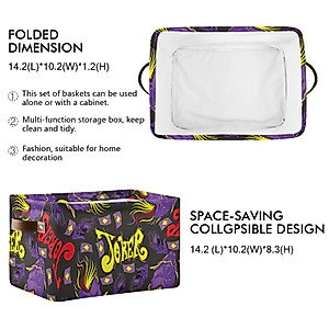 GuoChe Yellow Purple Joker and Card Pattern storage bins sheet folding rack little