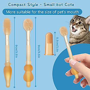 sodknow Silicone Soft Cat Dog Toothbrush (Yellow, Common) (01)