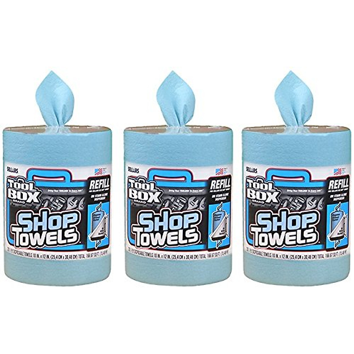 4 Set - Blue Shop Towel Refill for Big Grip Dispenser Bucket, 200-Ct.