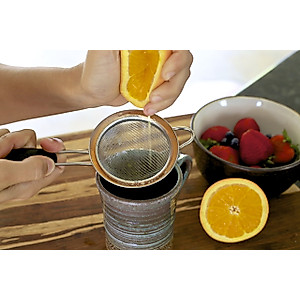 LiveFresh Fine Mesh Stainless Steel Mini Tea Strainer with Non Slip Handle - 3 inch - Ideal Size for Straining Teas and Cocktails or Sifting Flour, Sugar, Spices, and Herbs