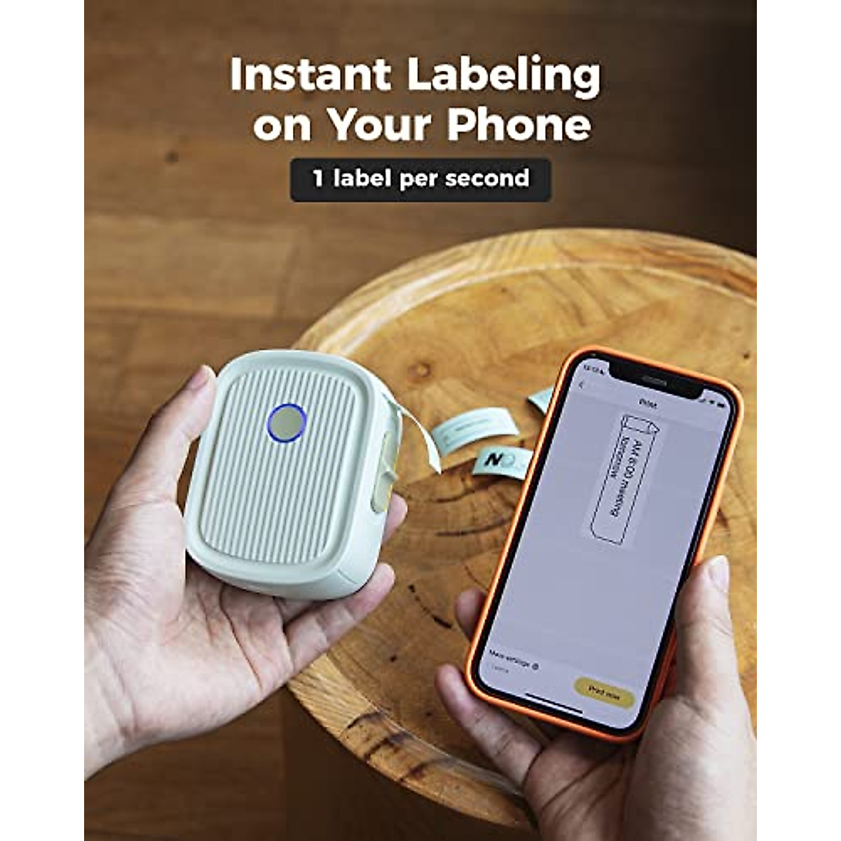 paperang Label Makers 0.6 Inch Rechargeable Mini Label Printer,Portable Bluetooth Wireless Printer, Multiple Templates Inkless for Phone Pad Office Home Organization Small Print-Green