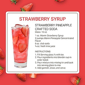 Monin - Strawberry Syrup, Mild and Sweet, Great for Cocktails and Teas, Gluten-Free, Non-GMO (1 Liter)