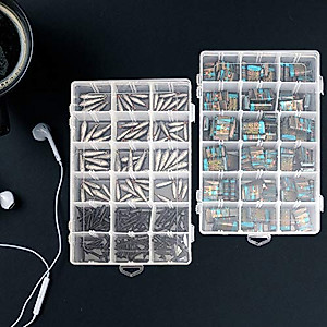 5Pack Plastic Organizer Box with Adjustable Dividers, 18 Compartments Jewelry Storage Container, Organizer Case for Washi Tape Bead Crafts Lego Pieces Letter Board Fishing Tackles Rock Collection