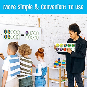 Magnetic Ten-Frame Set, 5 Frames & 55 Colorful Counters Ten Frame Math Games Jungle Themed Math Manipulative Counting Toys for Kindergarten Preschool, 5 Colors & 5 Animals (Fridge & Hand-held)