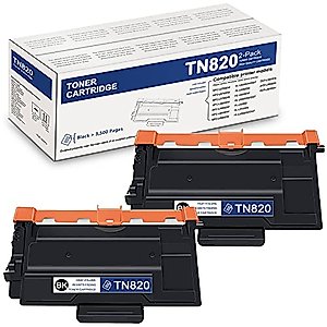 High Yield 2 Pack Black TN820 TN-820 Compatible Toner Cartridge Replacement for Brother DCP-L5600DN DCP-L5500DN DCP-L5650DN MFC-L6700DW MFC-L6750DW MFC-L5700DW MFC-L5800DW Printer Ink Cartridge