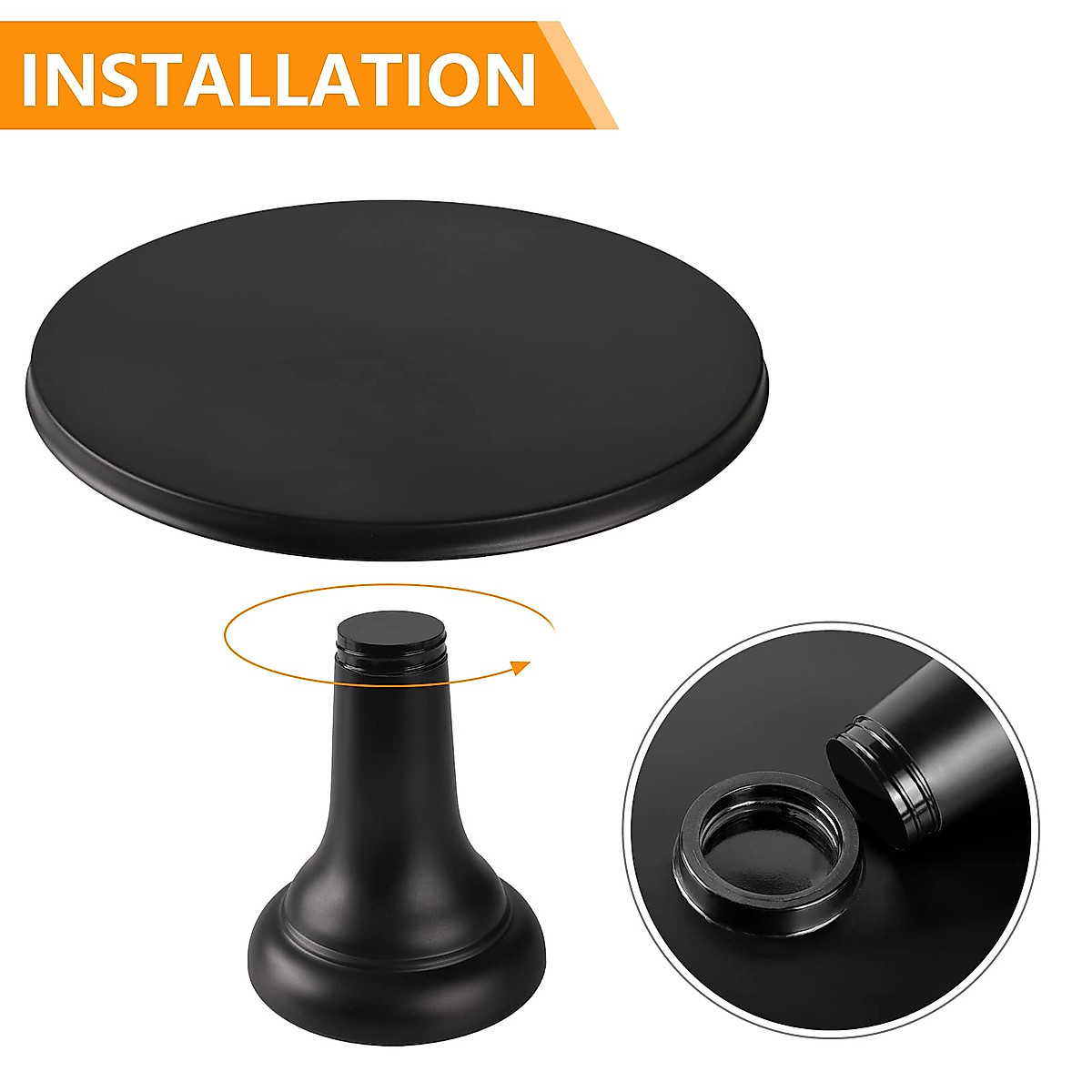 ECOWAY Round Cake Stand 9.84 Inch with Spatula, Black Cupcake Stand Bamboo Fiber, Dessert Display Plates for Snacks, Cookies, Candy Dish1