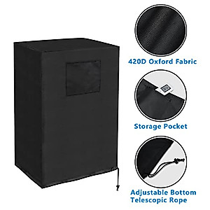 Little World Portable Air Conditioner Cover - Dustproof Portable AC Unit Cover Indoor Stitable for Mobile AC, Anti-Dust Portable Air Conditioner Storage Bag (Black, Large, 21" L X 18" W X 32" H)