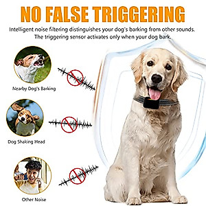 Kiuluta Dog Bark Collar for Large Medium Small Dogs Automatic Anti Barking Collar Dog Training with Beep Vibration Shock Stop Barking Control Devices IP67 Waterproof (Black)