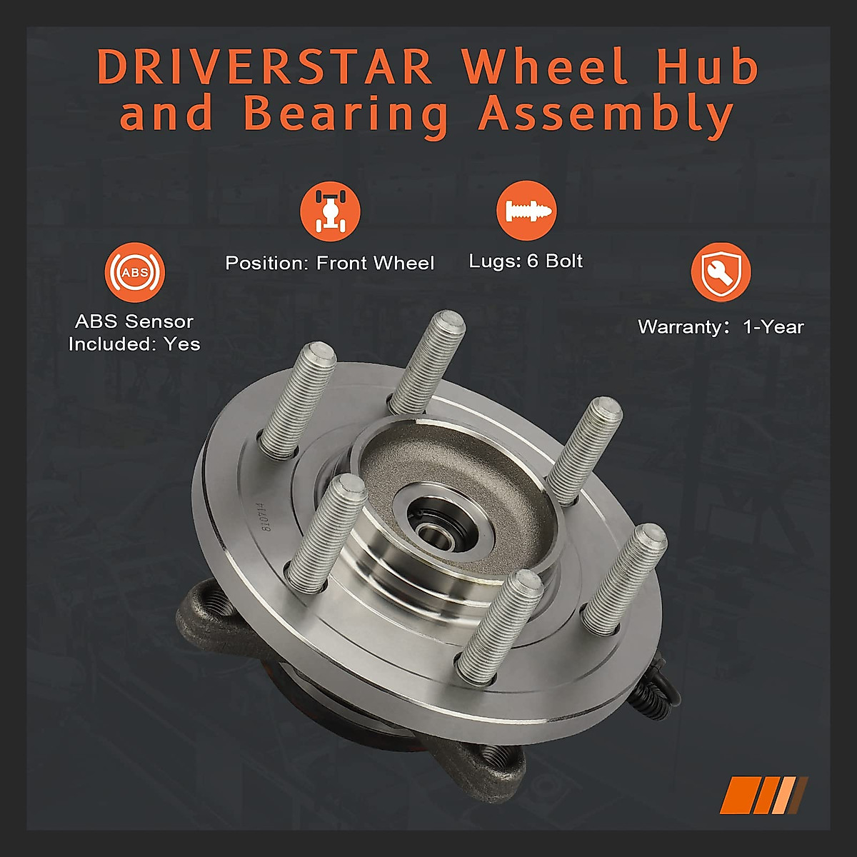 DRIVESTAR 515169 4WD Front Left/Right Wheel Hub & Bearing Assembly for Ford F150 2015-2017 4WD Only (Excludes Raptor)
