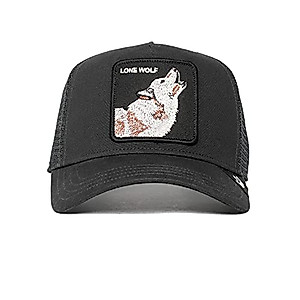 Goorin Bros. The Farm Unisex Original Adjustable Snapback Trucker Hat, Black (Lone Wolf), One Size