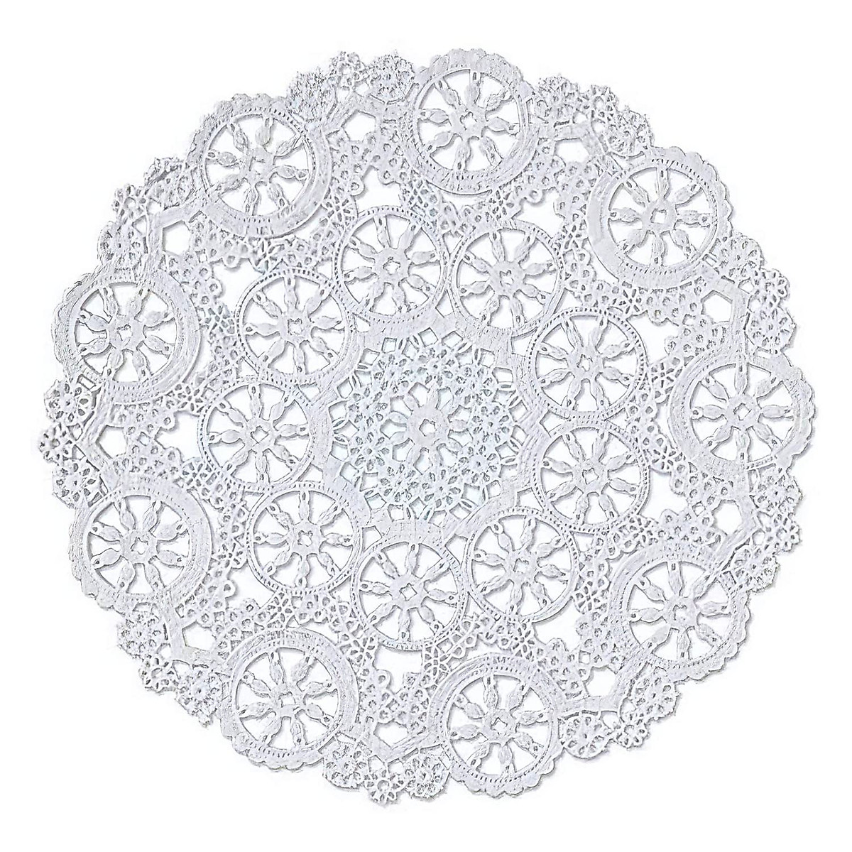 Royal Consumer Medallion Lace Round Paper Doilies, 8-Inch, Pack of 20 (B23004), White