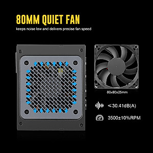 Segotep GF750 SFX Power Supply Fully Modular 750W 80+ Gold PSU, Silent 80mm FDB Fan