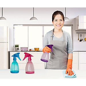 Empty Spray Bottles - 12 Oz Refillable Sprayer - pack of 3 - for Essential Oil, Water, Kitchen, Bath, Beauty, Hair, and Cleaning - Durable Trigger Sprayer with Mist & Stream Modes