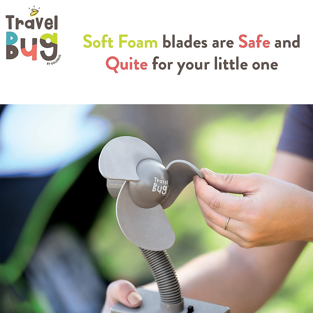 Travel Bug Baby & Toddler Clip On Stroller Fan, Soft Blades and Lightweight