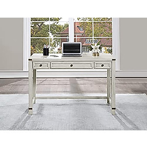 OSP Home Furnishings Baton Rouge Traditional Home Office Writing Desk, Champagne Oak Finish
