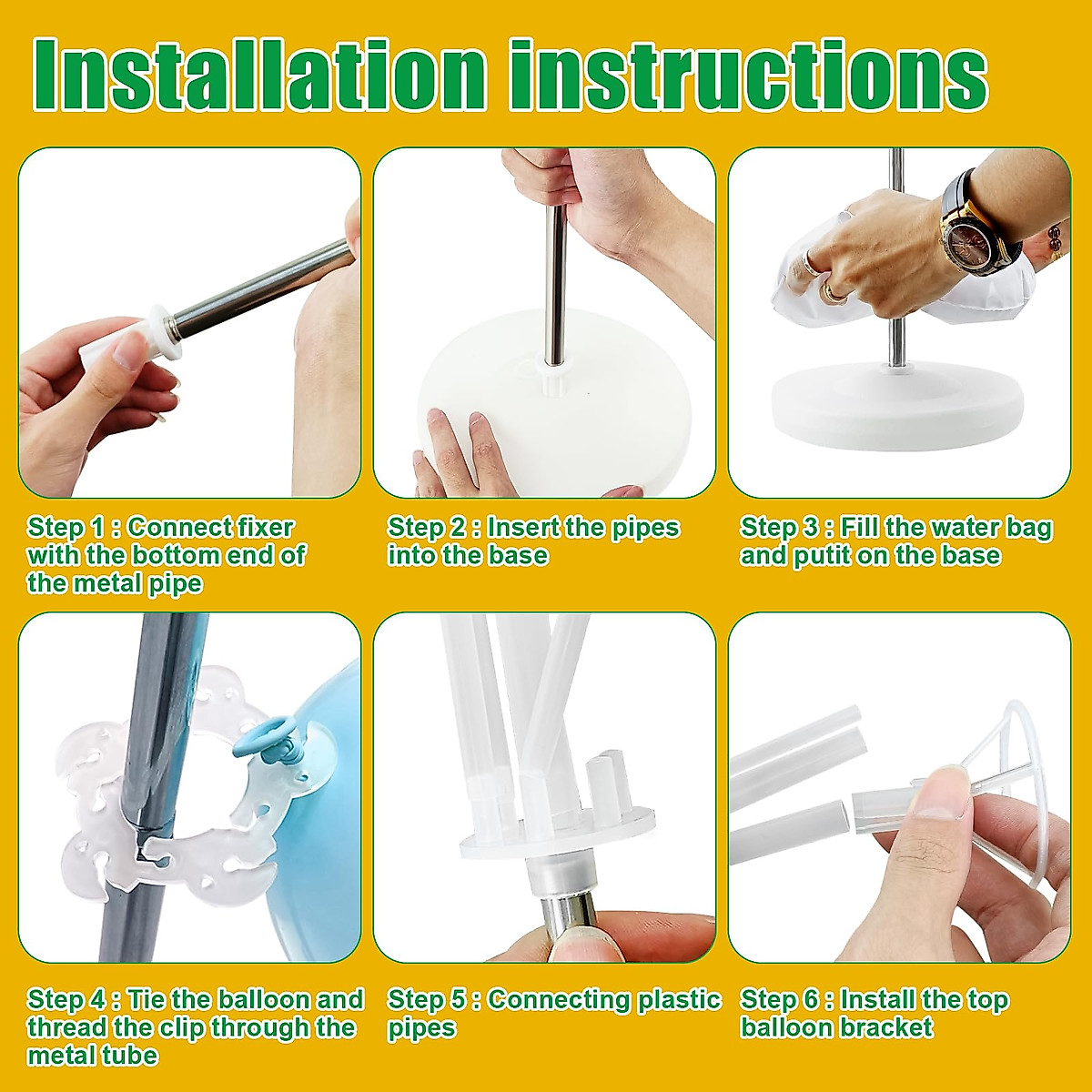 Balloon Column Stand Set of 2, 7ft Adjustable Balloon Stand kit with Base Telescopic for Floor Baby Shower Wedding Birthday Graduation Halloween Party Decorations