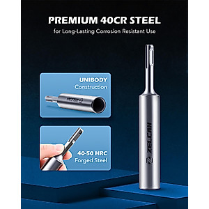 ZELCAN SDS Plus Ground Rod Driver, Heavy Duty Ground Rod Bit Driver for 5/8 Inch & 3/4 Inch Grounding Rods, Compatible with Bosch Dewalt Milwaukee Hilti and All SDS-Plus Rotary Hammer Drills