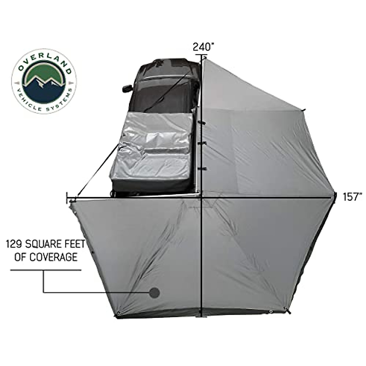 Nomadic OVS Awning 270 Passenger Side - Dark Gray Cover with Black Cover Universal
