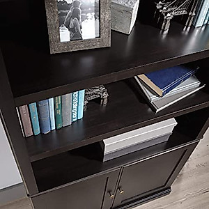 Sauder Miscellaneous Bookcase with Doors, L: 35.28" x W: 13.23" x H: 69.76", Estate Black finish