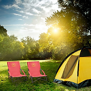 PRODUCTWORKS Maui and Sons Comfort Sling Back Bag Beach Camping Picnic Chair, 2-Pack (Coral)