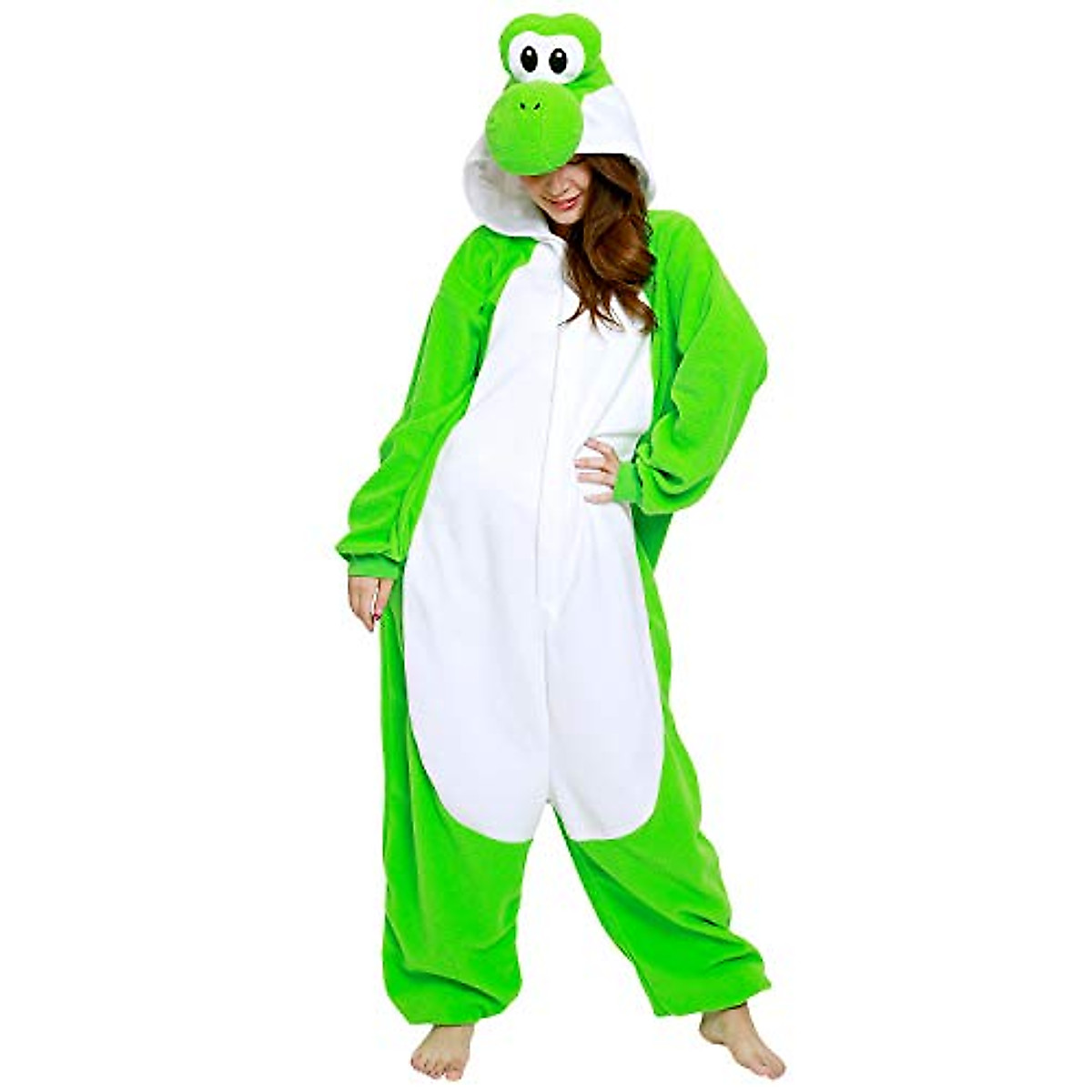 SAZAC Kigurumi Super Mairo Bros. Yoshi - Onesie Jumpsuit Halloween Costume (Regular) Green