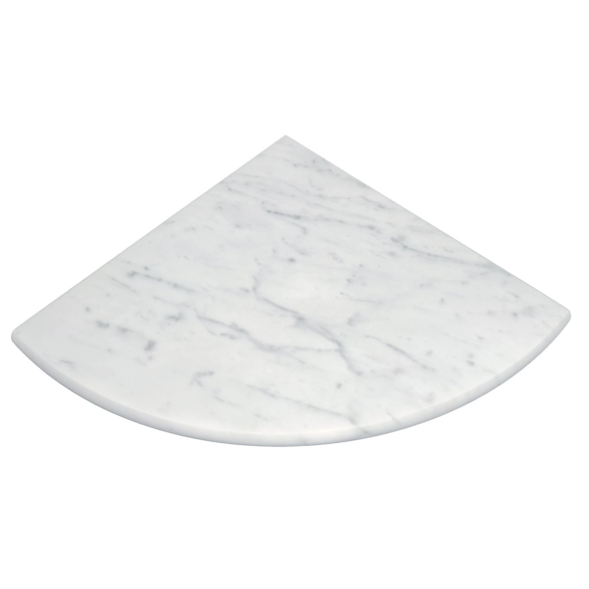 Jusmioke 9 Inch Marble Corner Shower Shelf for Shower Room, Both Side Honed Finish, Bathroom Wall Mounted (Carrara White - 1pcs)