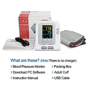CONTEC Fully Automatic Blood Pressure Monitor Upper Arm Cuff 3 Mode 3 Cuffs Electronic Sphygmomanometer 300 Sets Memory