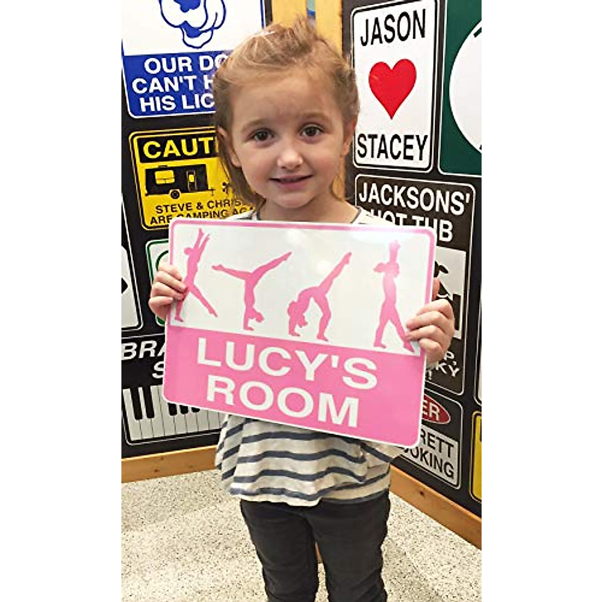 Gymnastics Sign, Personalized for you on solid aluminum, and shipped fast!