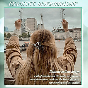 WILLBOND 2 Pcs Celtic Knot Dragon Hairpins - Viking Triangle Hair Clips and Slides in Jewelry Style for Women and Ladies