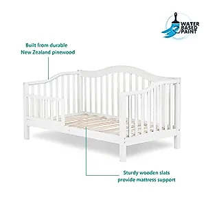 Dream On Me Austin Toddler Day Bed in White, Greenguard Gold Certified 54x30x29 Inch (Pack of 1)