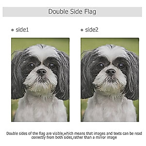 Hokkien Beautiful Shih Tzu Dog Garden Flag Double Sided 12 x 18 Inch, Yard Flags, Decorative Small Garden Flags, Outdoor Lawn and Garden Décor