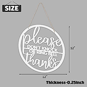 Please Do Not Knock Or Ring Doorbell Sign No Soliciting Sign for House Wood Do Not Disturb Door Hanger Sign Funny Office Door Signs Baby Sleeping Sign No Stranger Hanging sign Go Away Farmhouse Decor