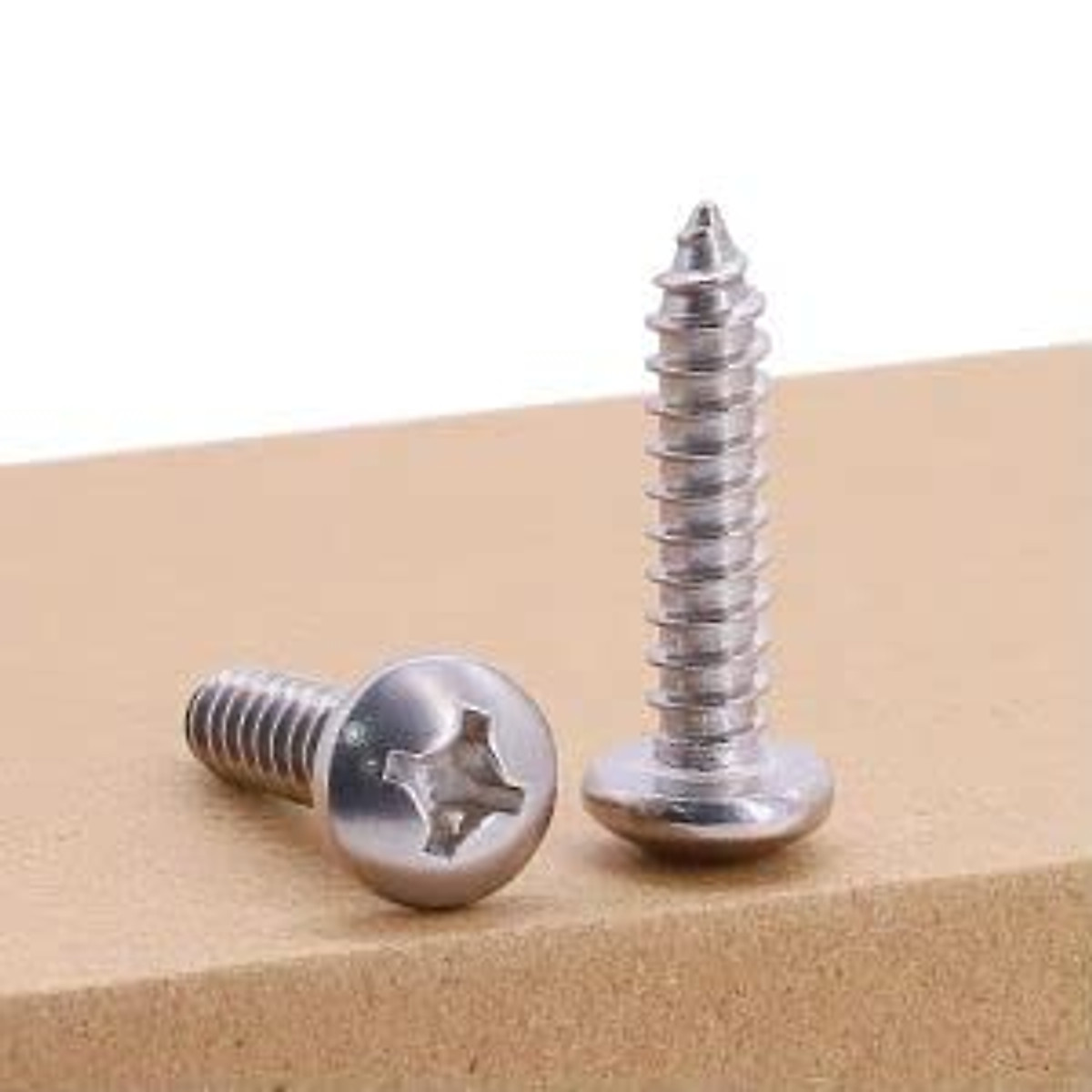 #14 x 1-1/4" Pan Head Phillps Drive Self Tapping Screws, 304 Stainless Steel, Round Head Wood Screws, Sheet Metal Tek Screws, 30 PCS