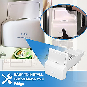 Upgraded 241860803 Refrigerator Ice Bucket Compatible with Frigidaire Ice Maker Replacement Ice Bin Container Auger Assembly AP4300918 LFSS2612TF0 FFSS2615TS0 FFHS2611PFEA LFSS2612TE0 Ice Maker Parts