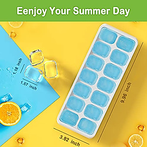 Ice Cube Tray, Silicone Ice Tray with Stackable and Spill-Resistant Lid, Easy Release Ice Cube Trays for Freezer, BPA Free Reusable Ice Trays for DIY Flavor (2 Pack)