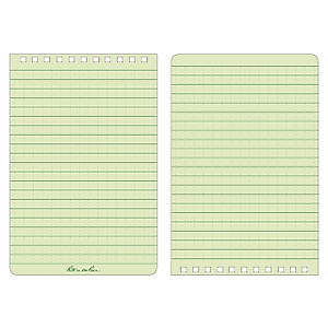 Rite In The Rain Weatherproof Top Spiral Notebook, 4" x 6", Green Cover, Universal Pattern, 3 Pack (No. 946-3)