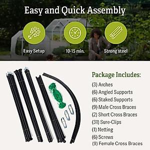 Gardener’s Supply Company Extra Tall Garden Arch Arbor 80in Titan Squash Tunnel | Lightweight Metal, Trellis Plant Stand for Climbing Vines | Outdoor Lawn Tower & Garden Support Structure