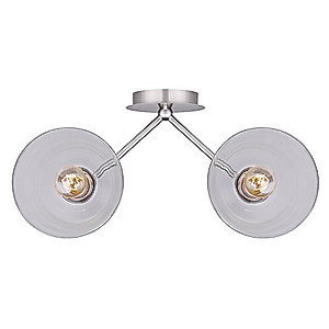 Canarm IVL628A02BN LTD Larken 2 Vanity Light, Brushed Nickel with Clear Glass