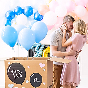 Gender Reveal Box Sticker Kit - Decorate Your Own Balloon Box - ONLY Stickers - No Box - Use with Gender Reveal Balloon - Great for Baby Shower Party or as Decorations