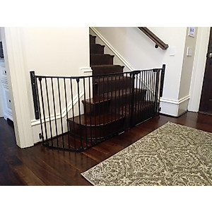 Cardinal Gates EX100 XpandaGate Expandable Baby Gate - Extra Wide Dog Gate - Adjustable Safety Gate for Kids & Pets - 30 to 90 Inches Wide - Black