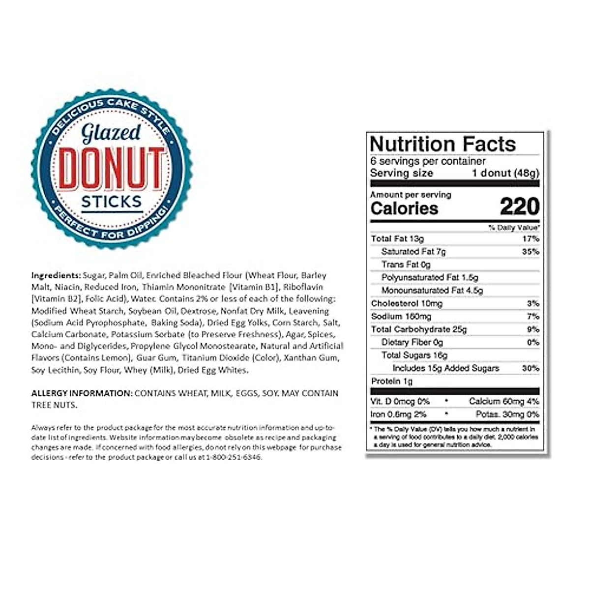 Little Debbie Donut Sticks 6 Individually Wrapped Snack Cakes, 10 OZ Box