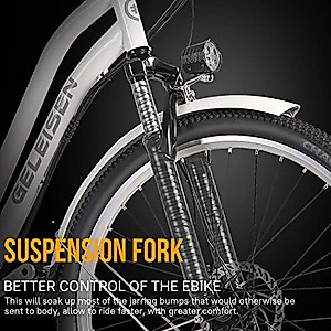 GELEISEN Electric Bike for Adults 500W Electric City Cruiser 25Mph Step-Thru Electric Bicycle, 48V 10Ah/13Ah Removable Battery, 26" Electric Commuter Bike for Adults, Professional 7-Speed