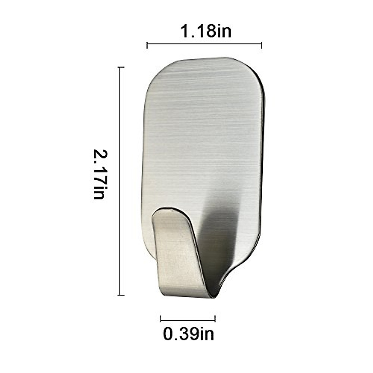 MXtechnic Self Adhesive Hook Stick on Wall 304 Stainless Steel Polished Hanging Clothes Coat Hat Hooks and Strong Heavy Duty Metal Super Power Hooks Storage Organizer (10 Pack) (Hooks-10)