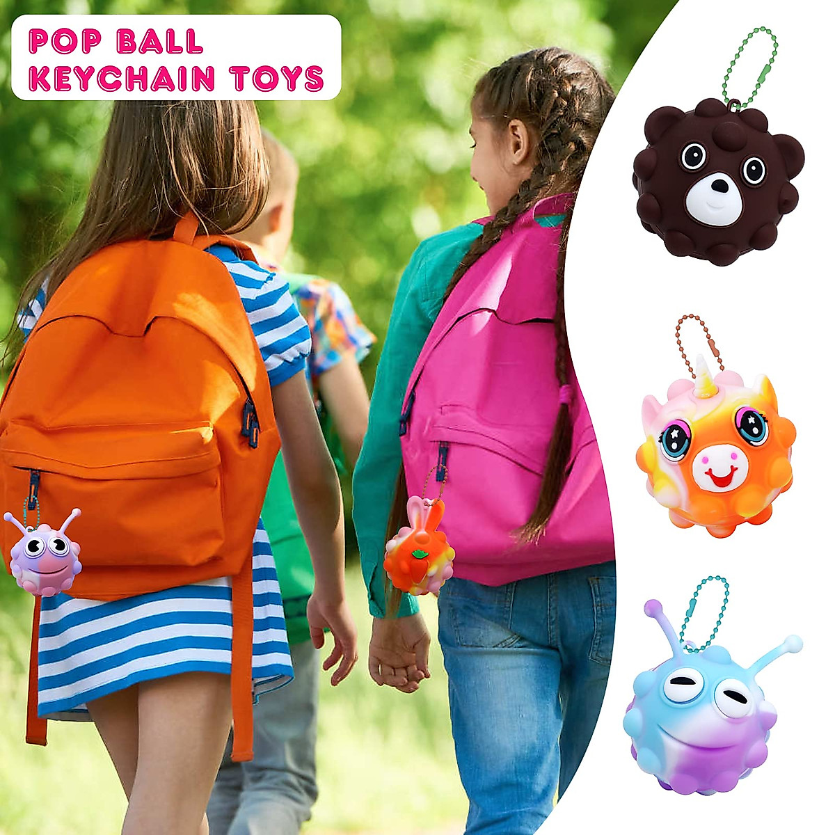 KissFree 18 PACK Animal Pop Balls Party Favors for Kids,3D Pop Balls Its Fidget Toys,Birthday Gifts for Kids,Goodie Bag Stuffers,Pinata Stuffers,Carnival Prizes,Treasure Box Toys,Classroom Prizes